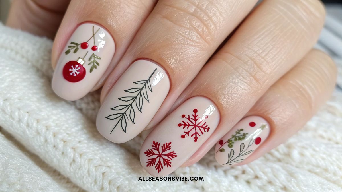 21+ Classy Christmas Nails For 2025: Subtle, Neutral & Trendy December ...